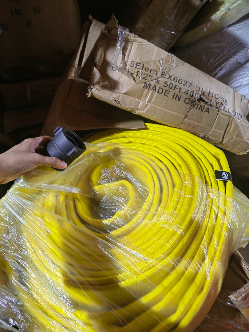 5ELEM FIRE HOSE YELLOW 1.5x50 Double Jacket, UL Listed 400 PSI on Carousell