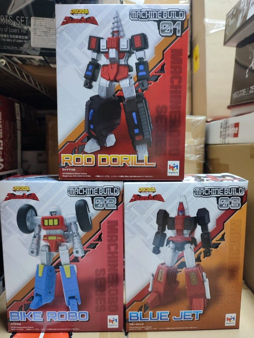 一套3隻 Machine Robo 01 + 02 +03 Robo Dorill 阿樂 Blue Jet 阿積 Bike Robo Machine Build 天威勇士 Action ...