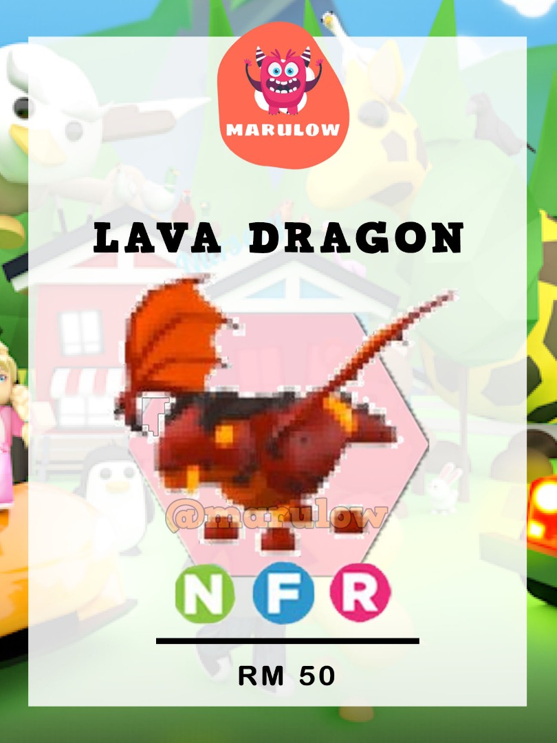 Adopt Me - Lava Dragon NFR ( Roblox ), Video Gaming, Gaming Accessories ...