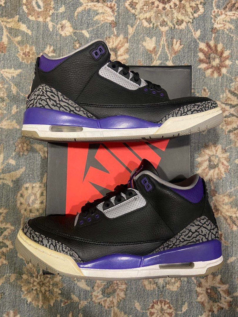 Air Jordan 3 Court Purple, Men's Fashion, Footwear, Sneakers on Carousell