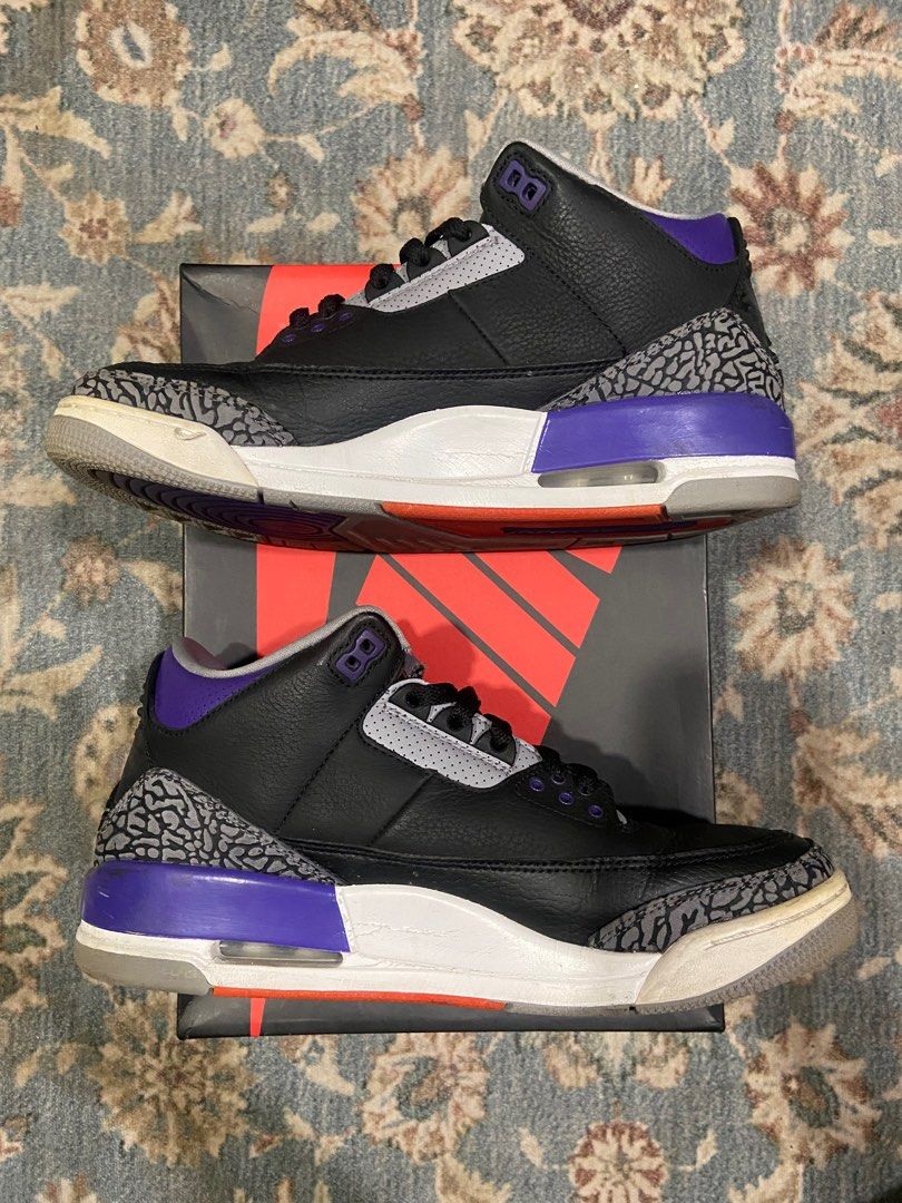 Air Jordan 3 Court Purple, Men's Fashion, Footwear, Sneakers on Carousell