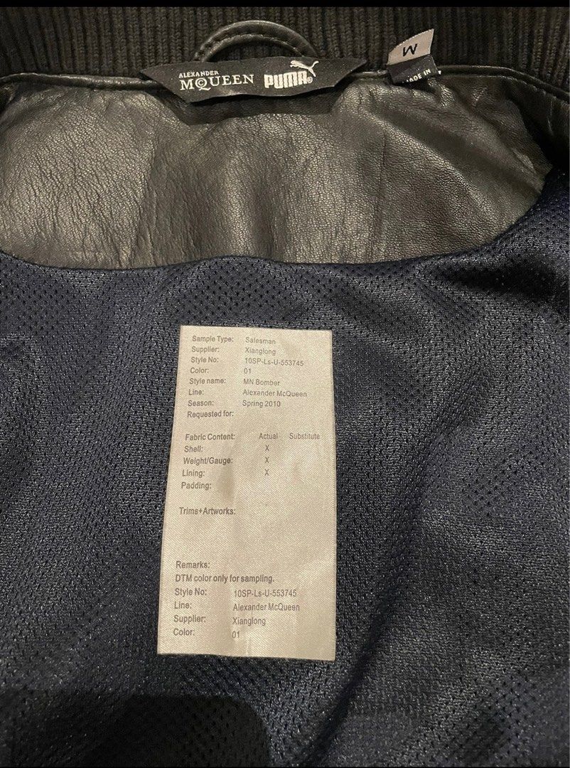 Alexander McQueen Puma Leather Bomber Jacket, Men's Fashion, Coats ...