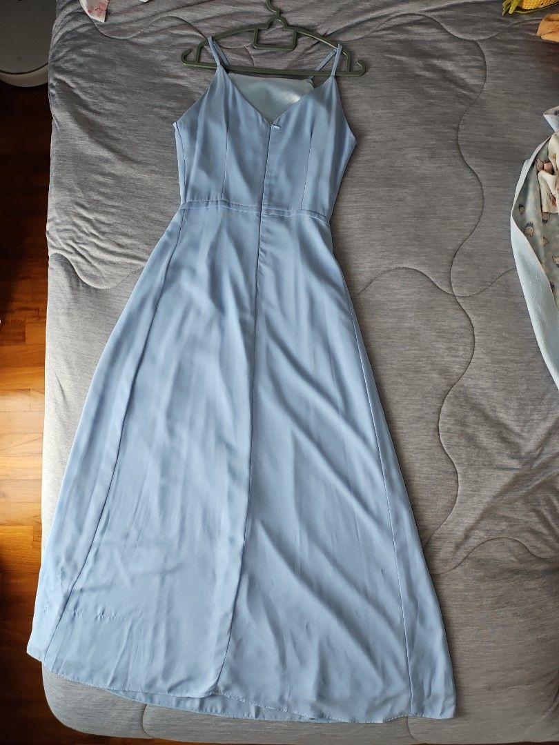 Allwouldenvy baby blue pleated maxi dress, Women's Fashion, Dresses ...