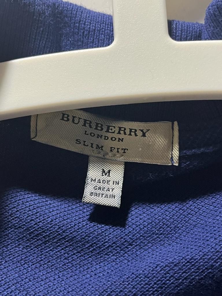 Authentic Burberry vintage check blue polo T, Luxury, Apparel on Carousell