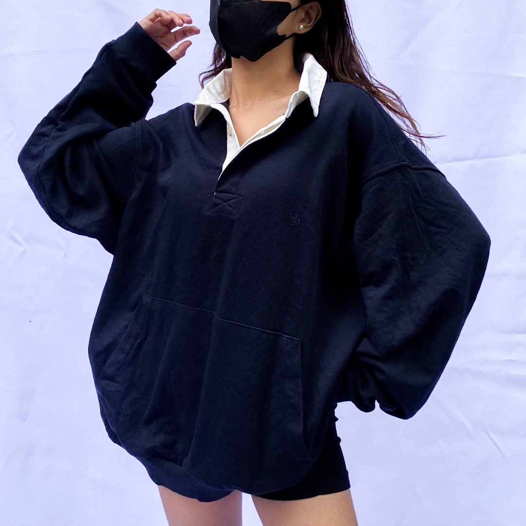 Authentic Lafudge Store Navy-blue Rugby Polo Longsleeves on Carousell