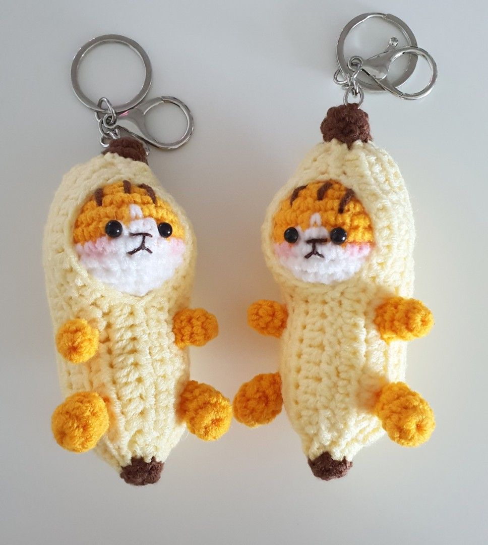 Banana Cat Keychain, Hobbies & Toys, Stationery & Craft, Handmade Craft ...