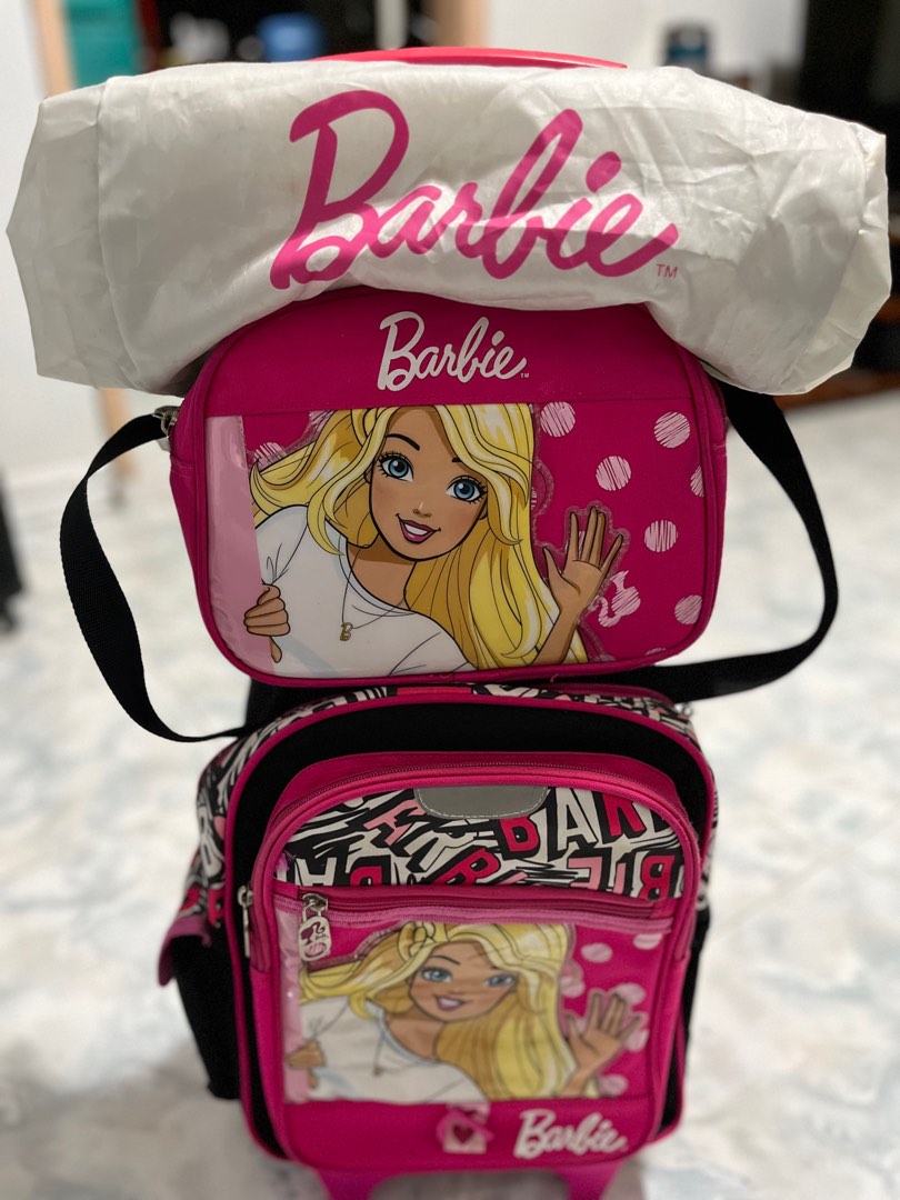 Barbie Trolley Bag, Women's Fashion, Bags & Wallets, Backpacks on Carousell