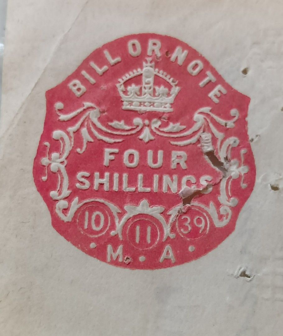 BILLOR NOTE 1939 - BANK DRAFT to IMPERIAL BANK OF INDIA from Manchester ...