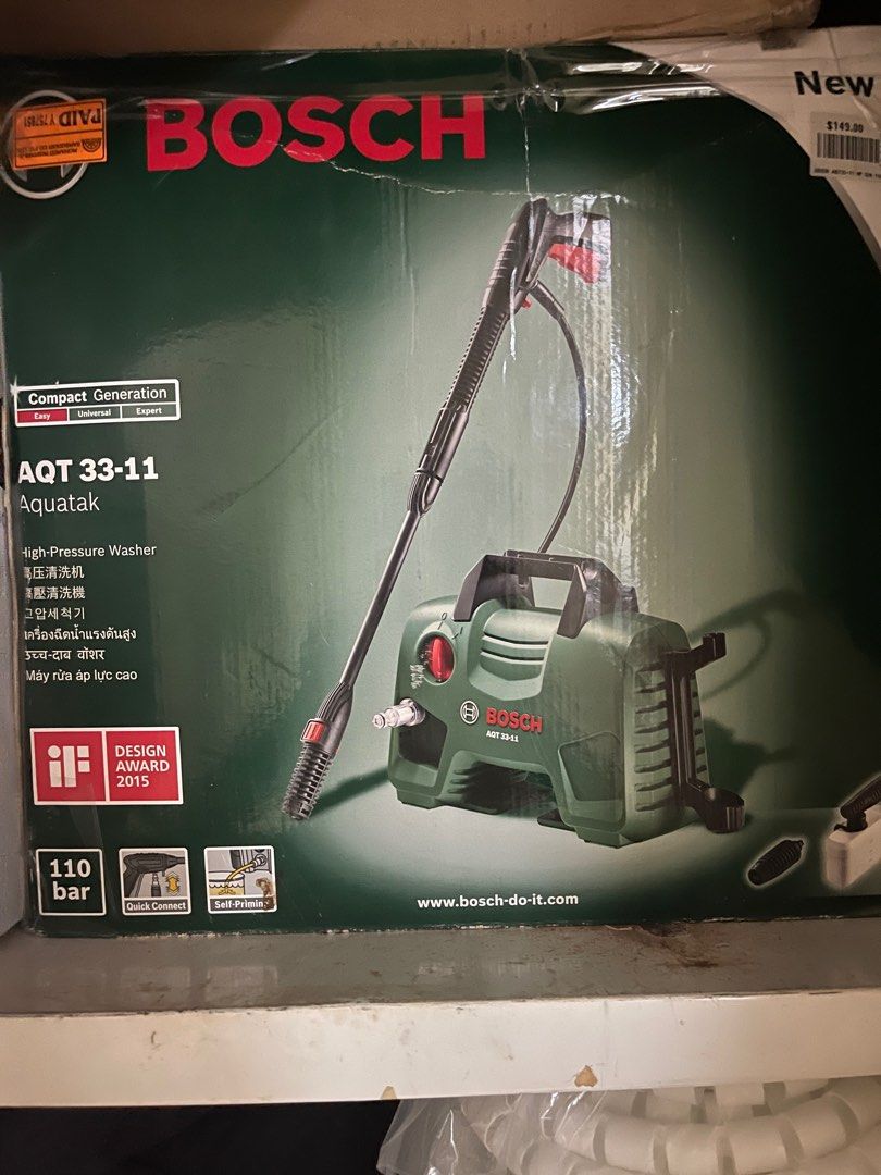 Bosch Pressure Washer (AOT 33-11), Furniture & Home Living, Cleaning ...