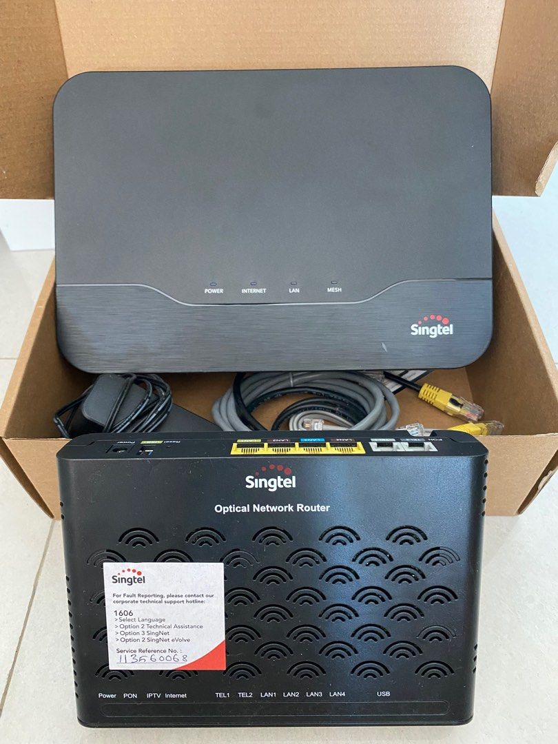 Singtel Mesh Router and Optical Network Router, Computers & Tech, Parts ...