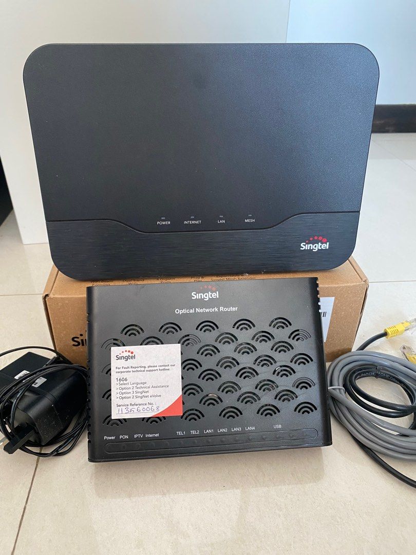 Singtel Mesh Router and Optical Network Router, Computers & Tech, Parts ...
