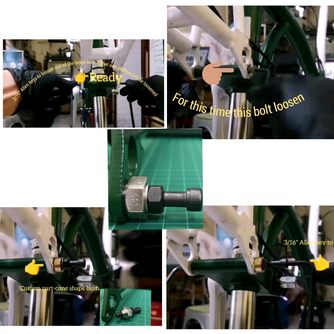 Brompton rear triangle frame spindle hinge removal tool Stainless steel ...