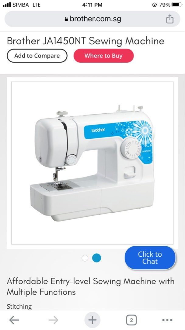 Brother JA1450NT Sewing Machine, TV & Home Appliances, Other Home Appliances on Carousell