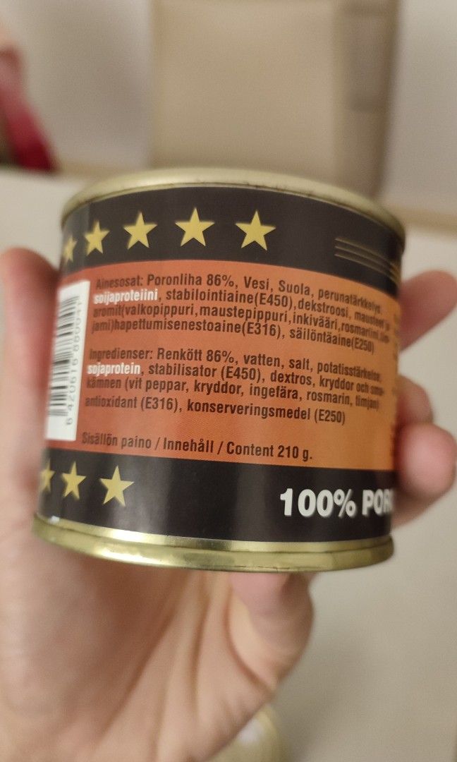 Canned Reindeer Meat, Food & Drinks, Packaged & Instant Food on Carousell