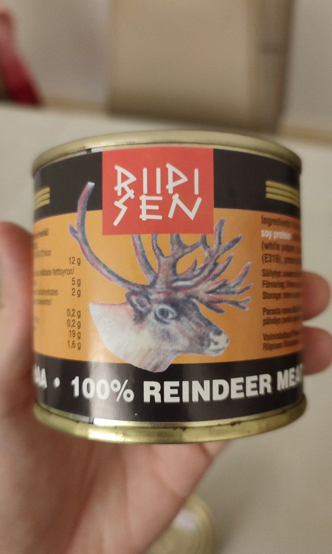 Canned Reindeer Meat, Food & Drinks, Packaged & Instant Food on Carousell