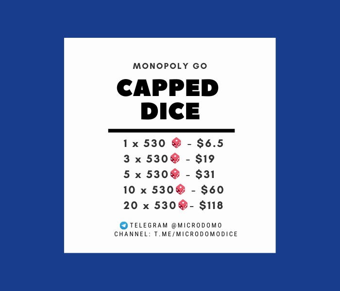 [CAPPED] Monopoly Go Dice, Hobbies & Toys, Toys & Games on Carousell