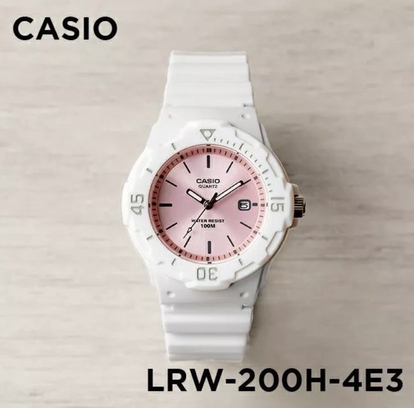 CASIO 卡西歐 潛水風格為概念的(女錶) 日期顯示窗(粉紅面) LRW-200H-4E3, 她的時尚, 手錶及配件, 手錶在旋轉拍賣