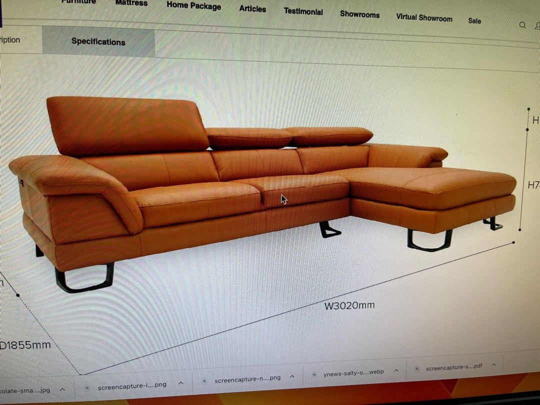 L Shaped Leather Sofa Cellini Korus, Furniture & Home Living, Furniture ...