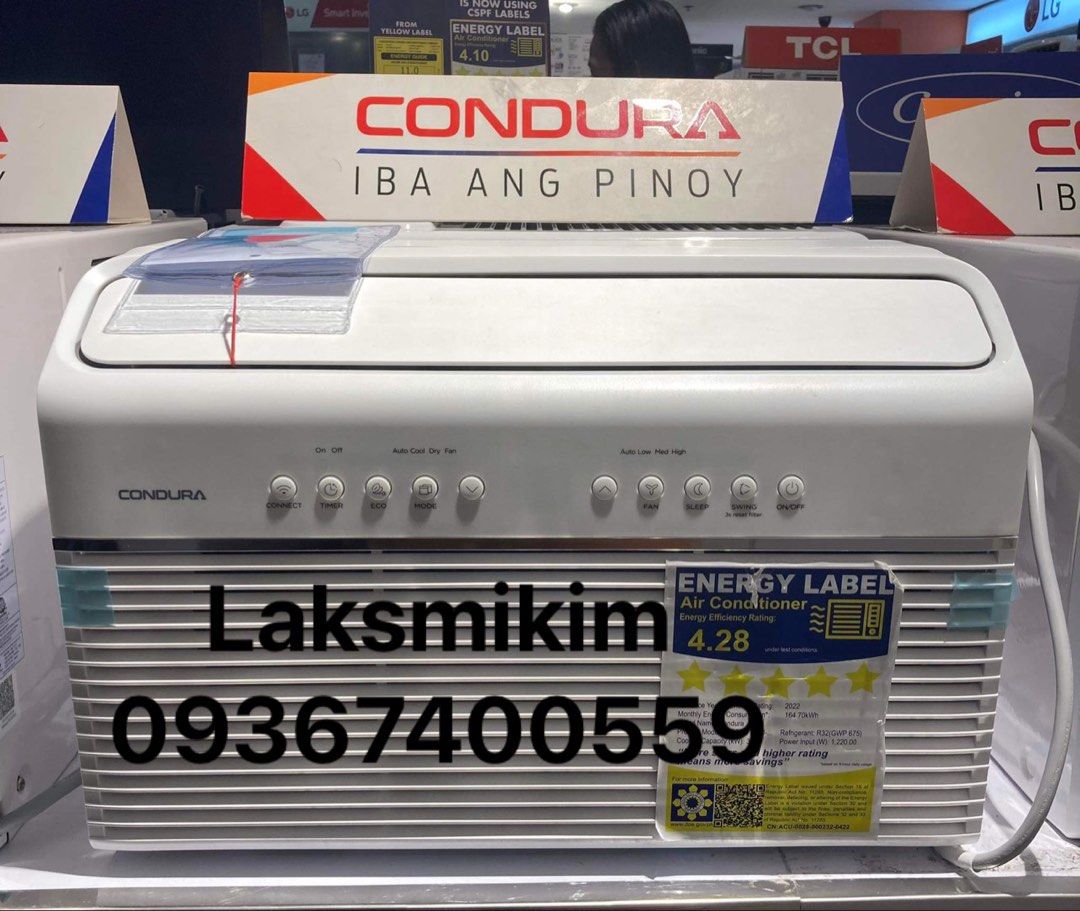 Condura primea 1.5hp window type aircon inverter compact size, TV ...