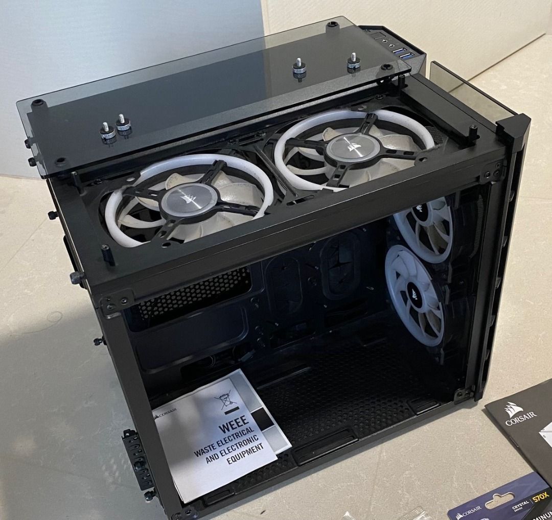 Corsair 280X RGB Tempered Glass Micro ATX Case - Black with 4 RGB fans ...