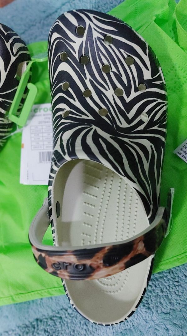 Crocs Women's Men's Classic Zebra Print Clogs, Women's Fashion ...