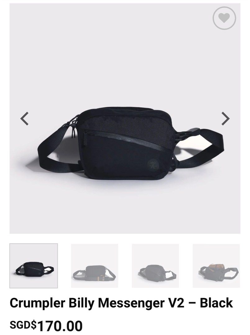 Crumpler Billy Messenger V2 - Black, Men's Fashion, Bags, Sling Bags on ...