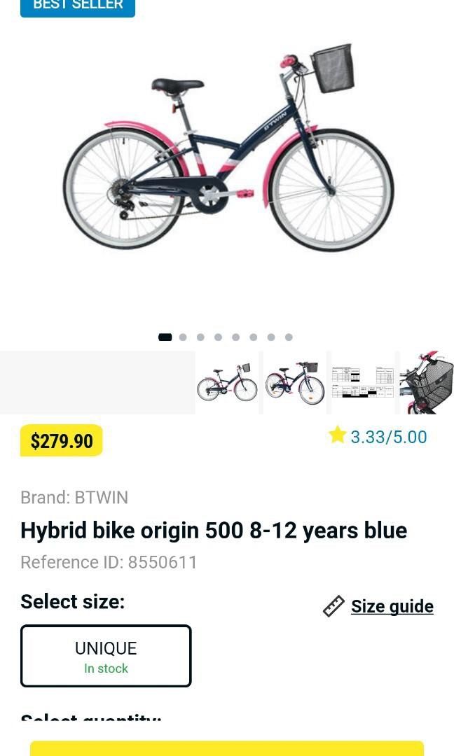 Decathlon hybrid Origin 8-12 years old, 24 inch, Sports Equipment ...