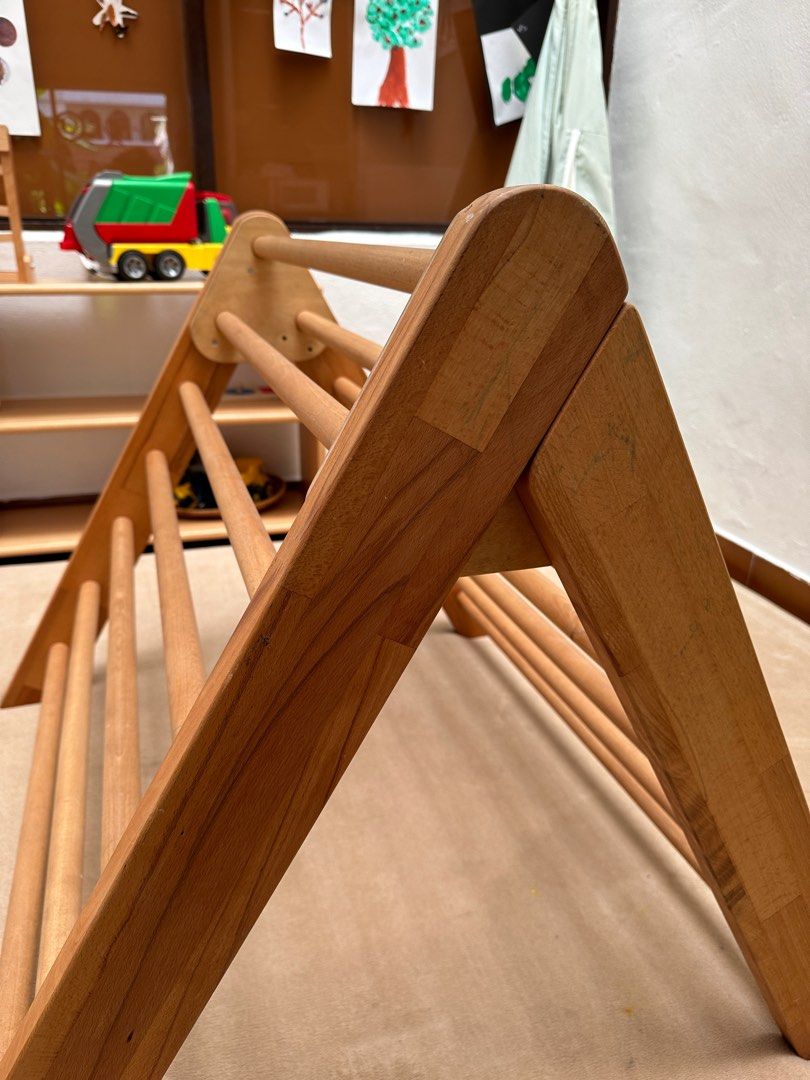 Foldable sturdy wood pikler triangle, Babies & Kids, Baby Nursery ...