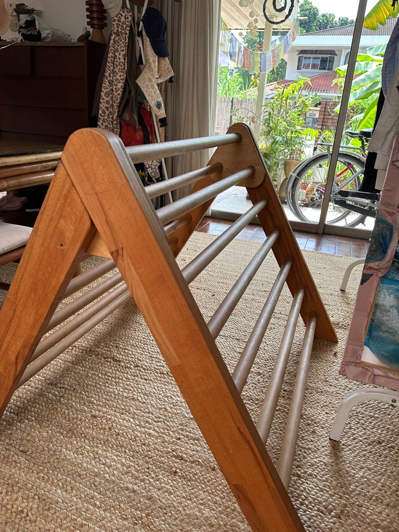Foldable sturdy wood pikler triangle, Babies & Kids, Baby Nursery ...
