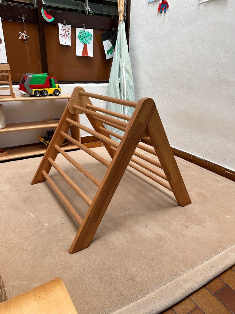 Foldable sturdy wood pikler triangle, Babies & Kids, Baby Nursery ...