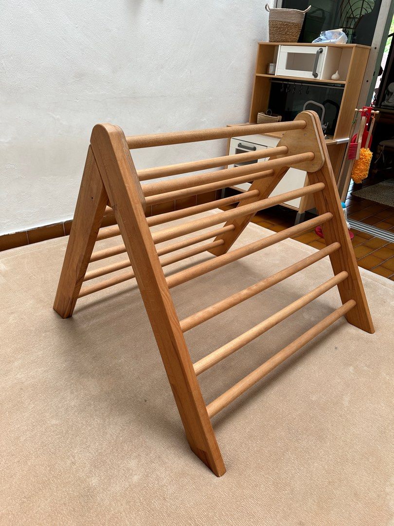 Foldable sturdy wood pikler triangle, Babies & Kids, Baby Nursery ...