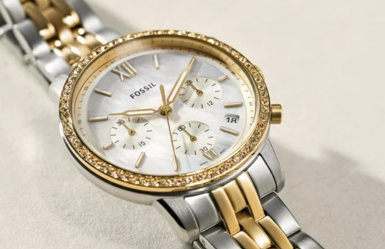 Fossil ES5216 Neutra Chronograph Two-Tone Stainless Steel Analog Date ...