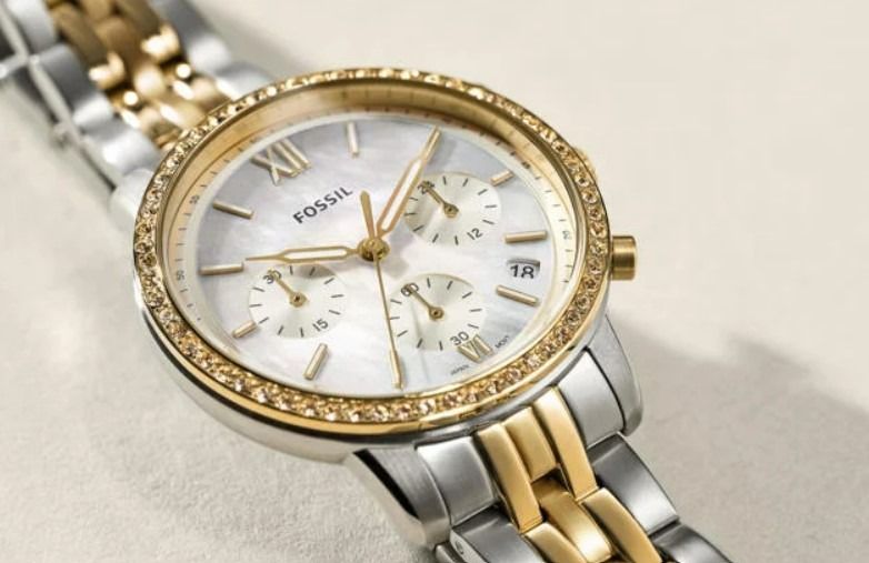 Fossil ES5216 Neutra Chronograph Two-Tone Stainless Steel Analog Date ...