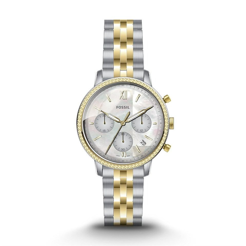 Fossil ES5216 Neutra Chronograph Two-Tone Stainless Steel Analog Date ...