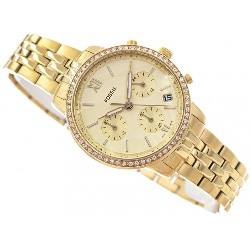 Fossil ES5219 Neutra Chronograph Gold-Tone Stainless Steel Date Analog ...