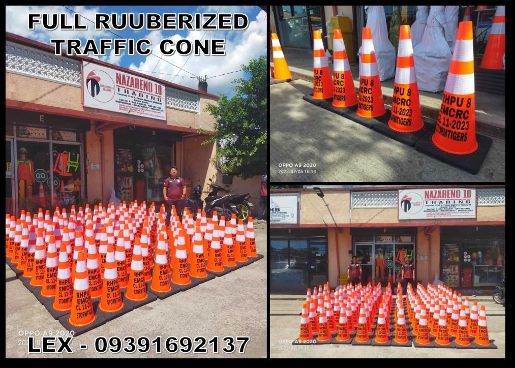 full rubberized traffic cone with reflectorized on Carousell