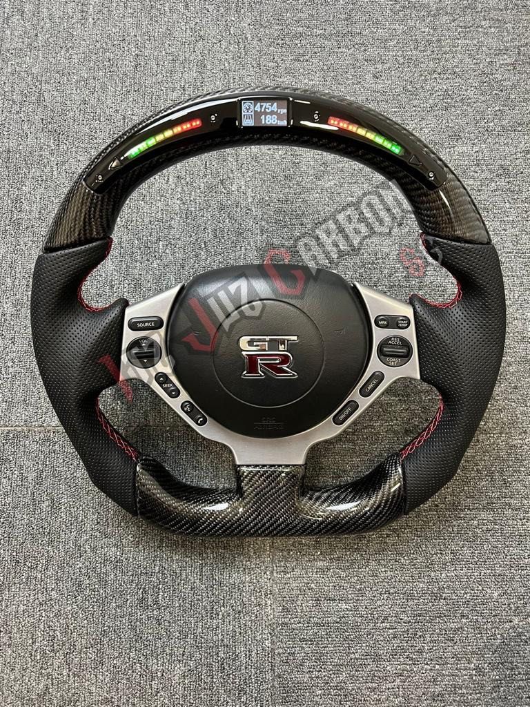 GTR R35 Carbon Fiber LED Steering Wheel, Car Accessories, Accessories ...
