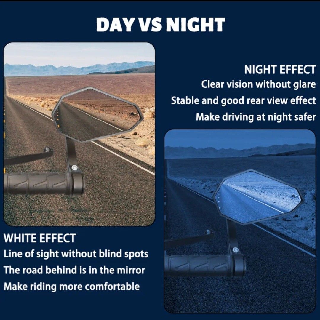 Handlebar end aircraft grade aluminium mirrors, Motorcycles, Motorcycle ...