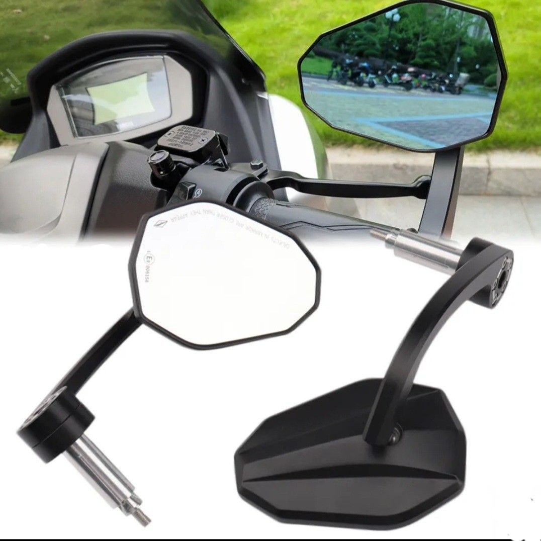 Handlebar end aircraft grade aluminium mirrors, Motorcycles, Motorcycle ...