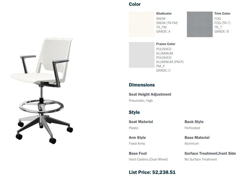 Haworth Very Conference Stool Drafting Office Chair, Furniture & Home ...