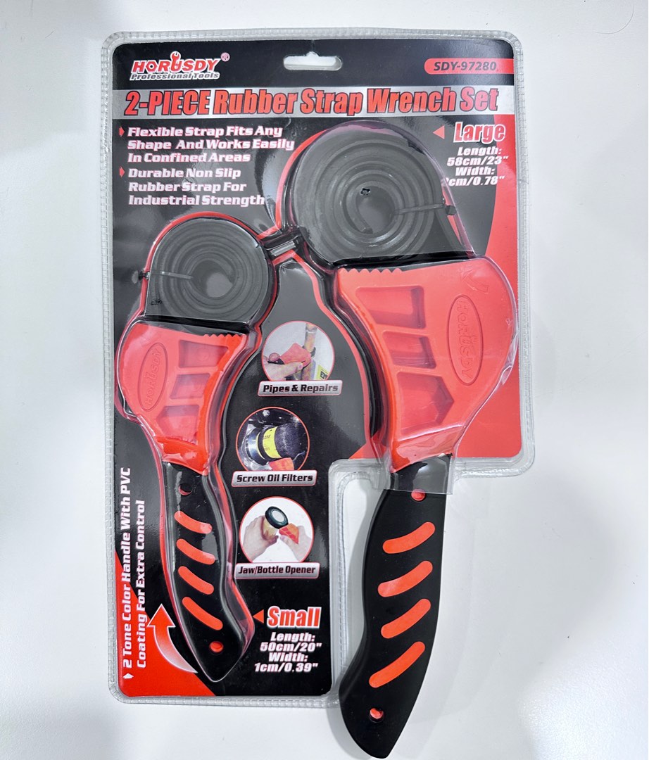 HORUSDY 2-piece Oil Filter Wrench Set, 4" and 6" Rubber Strap Wrench ...
