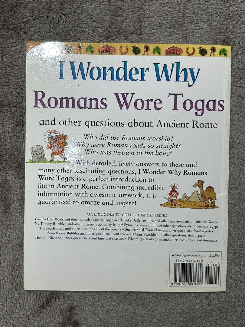I Wonder Why Romans Wore Togas, Hobbies & Toys, Books & Magazines ...