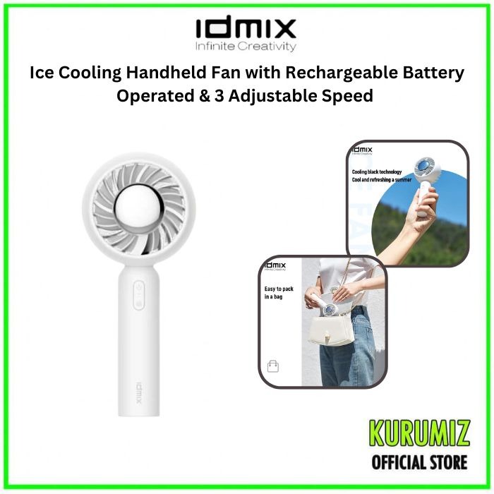 IDMIX Ice Cooling Handheld Fan Super Mini Personal Fan with ...