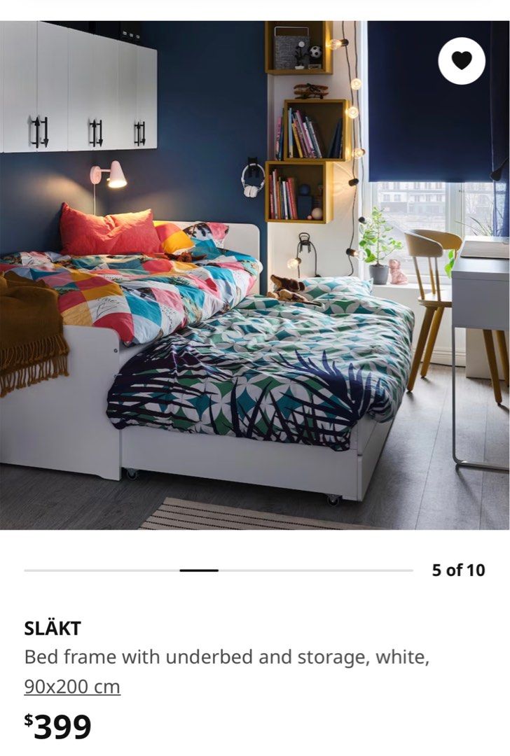 IKEA Slakt Bed Frame with Lower Bed & Storage LIKE NEW, Furniture ...
