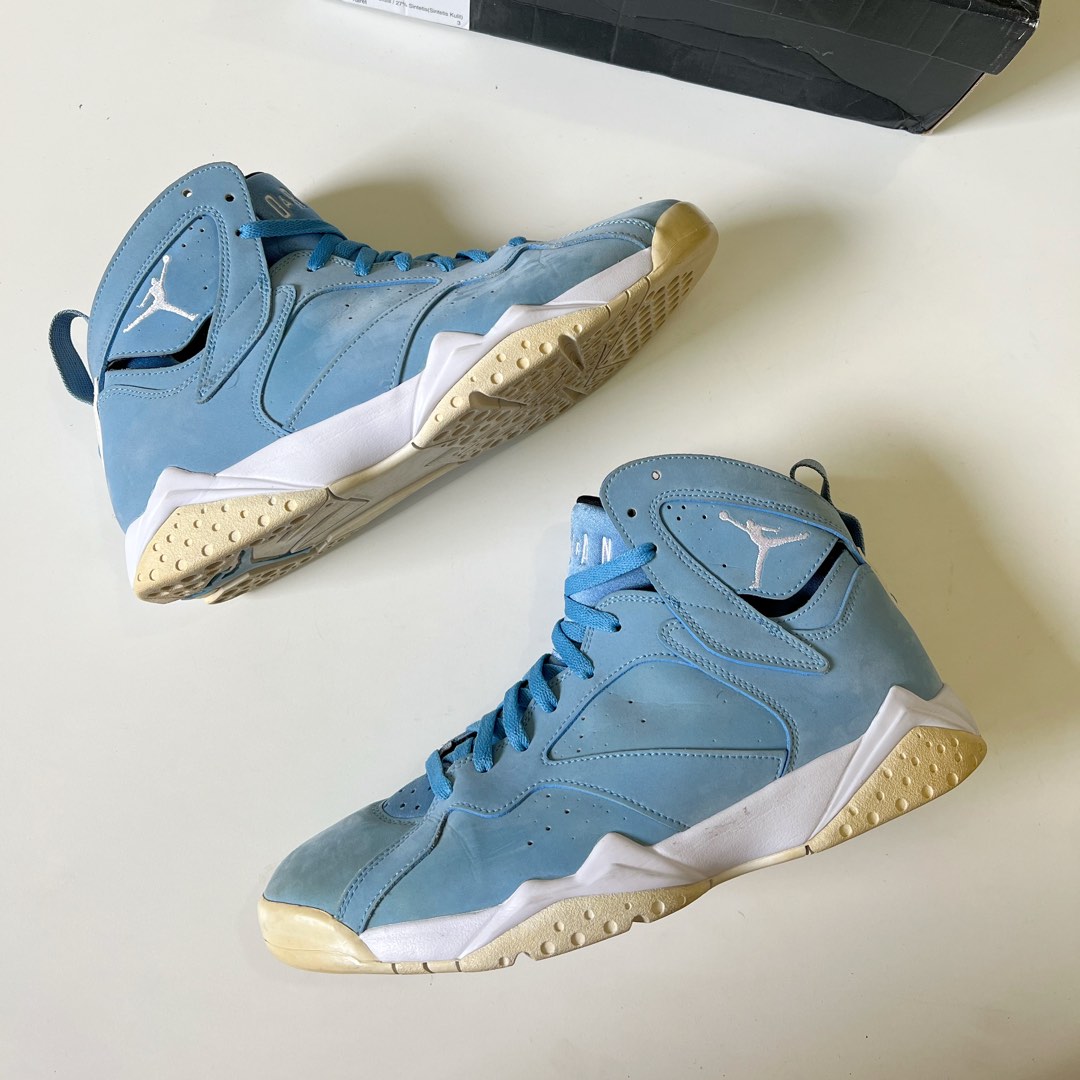 Jordan 7 UNC Phantone, Fesyen Pria, Sepatu , Sneakers di Carousell