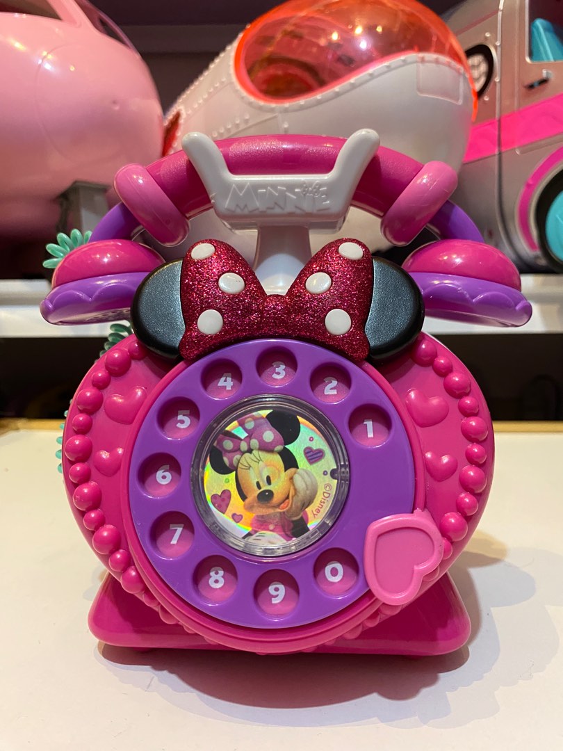 Just Play Disney Junior Minnie Mouse Ring Me Rotary Phone with Lights ...