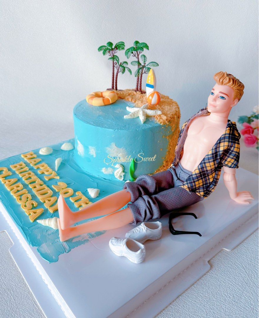 Ken cake/ Barbie and Ken cake/ ken piñata cake/ customised cake, Food ...