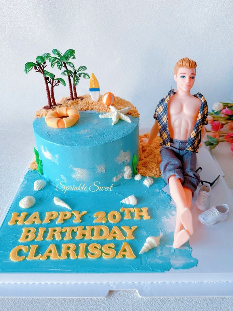 Ken cake/ Barbie and Ken cake/ ken piñata cake/ customised cake, Food ...