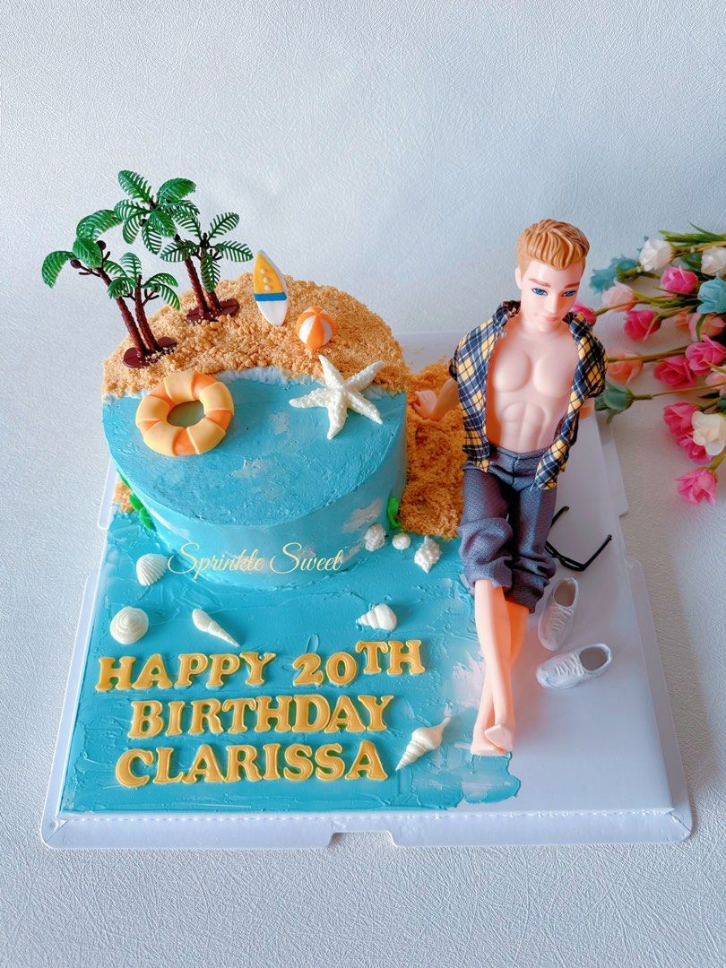 Ken cake/ Barbie and Ken cake/ ken piñata cake/ customised cake, Food ...