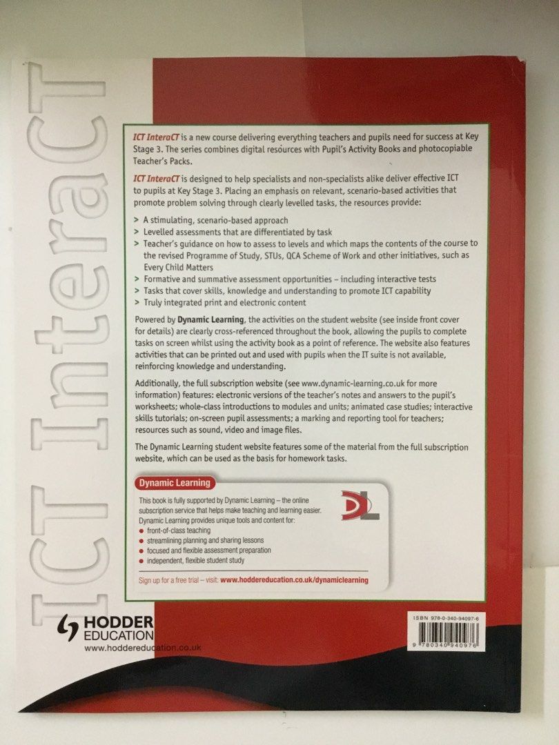 KS3 ICT INTERACT PUPIL BK1 Cambridge hodder, Hobbies & Toys, Books ...